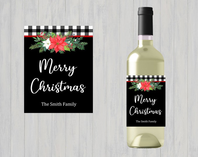 Fun Christmas Gift Wine Labels Christmas Wine Labels Holiday Wine ...