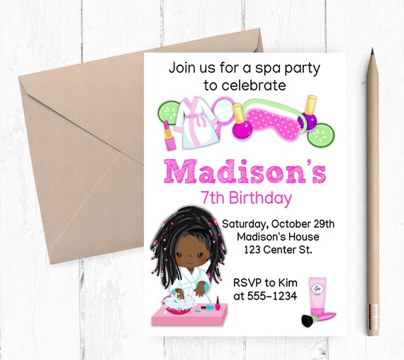 Girls Spa Birthday Party Invitation Nails Spa Party - Etsy