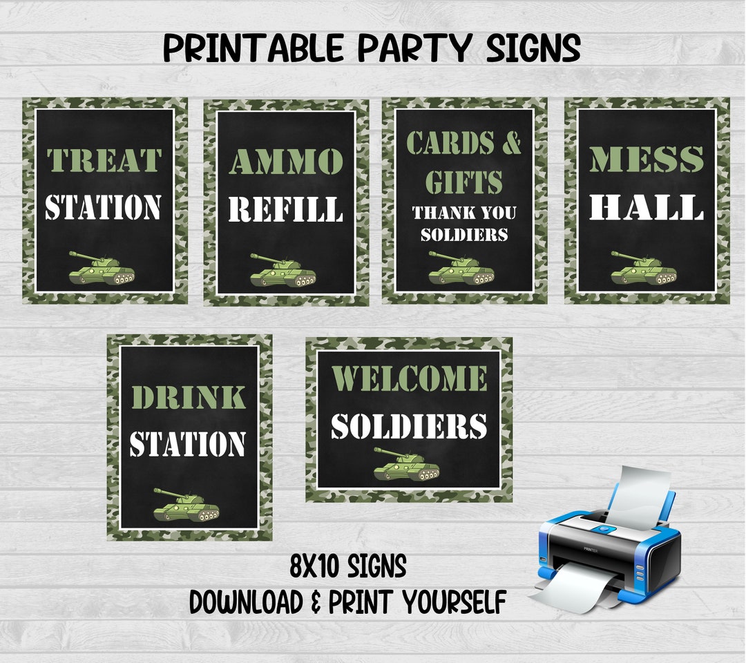 Tank Party Signs, Tank Party, Tank Birthday, Tank Birthday Party ...