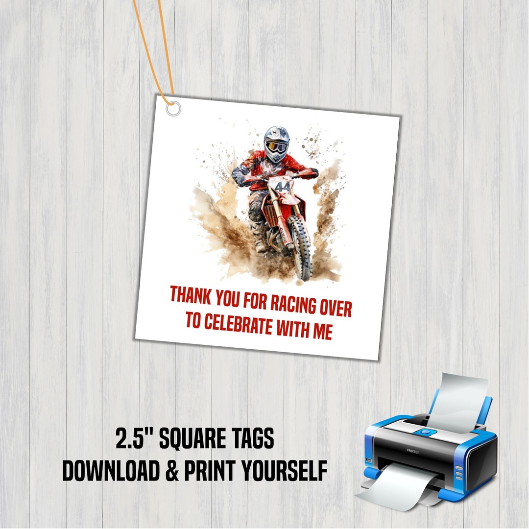 SALE Dirt Bike Favor Tags, Dirt Bike Party, Dirt Bike Birthday, Dirt ...