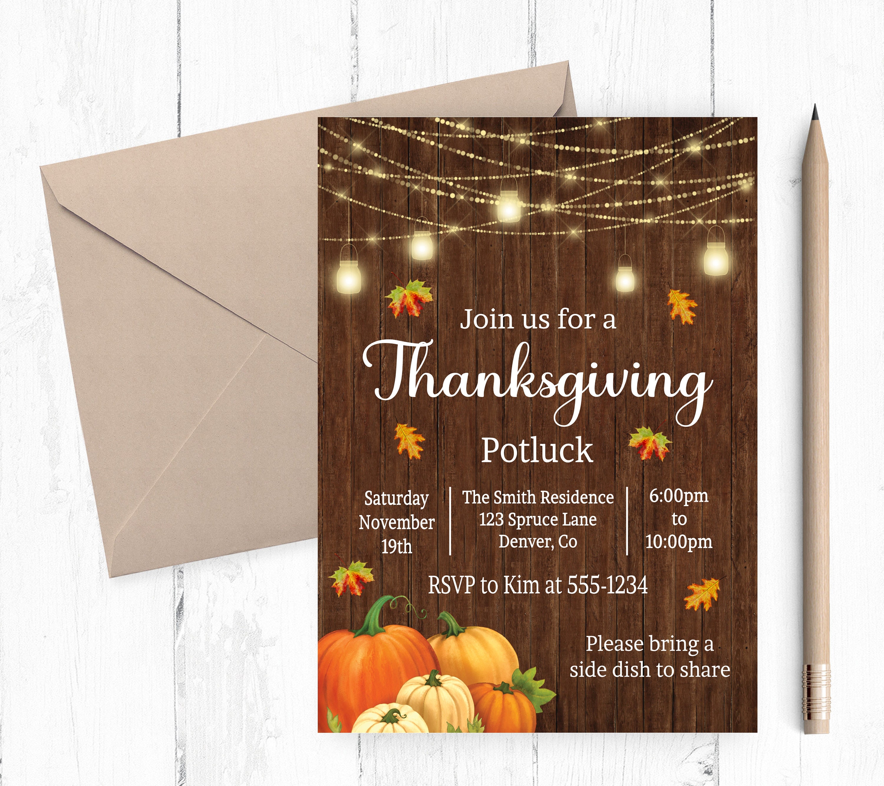 Thanksgiving Potluck Invitation Wording
