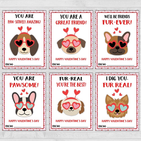 Dog Valentine Card - Etsy