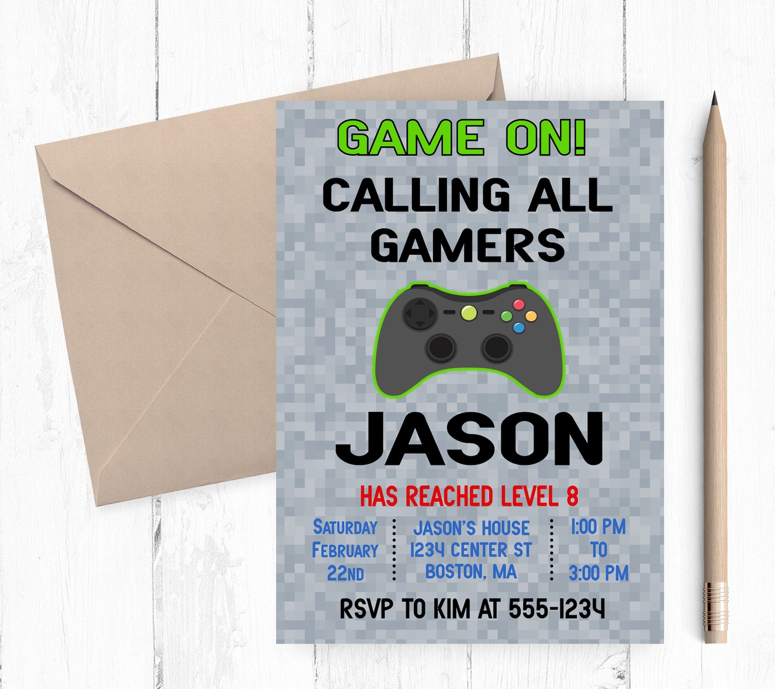Video Game Party Invitation Video Game Party Video Game | Etsy