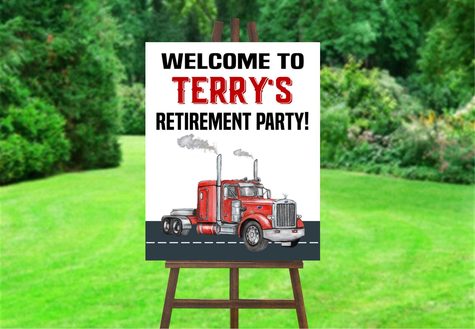 Semi Truck Retirement Sign Semi Truck Party Retirement Party - Etsy