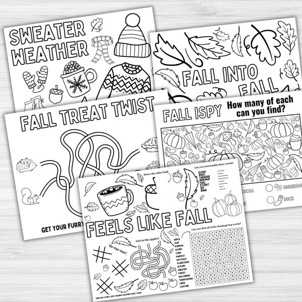 Placemat Coloring Pages - Etsy