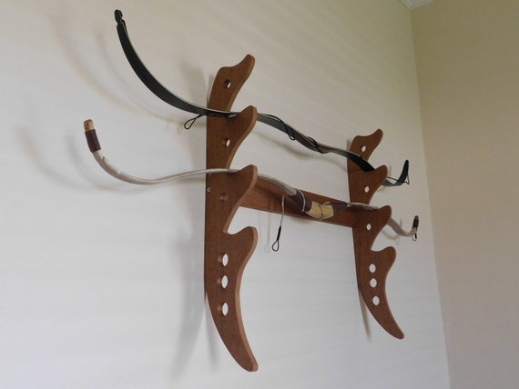 Traditional Wooden Bow and Arrow Rack for 4 Bows | Etsy