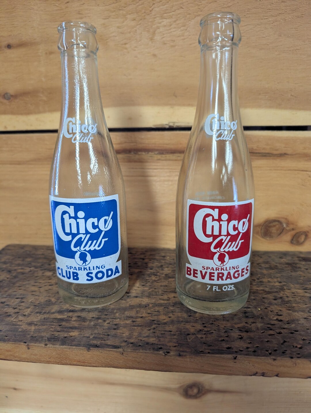 Two Vintage Chico Club Chicopee, MA Glass Soda Pop Bottles - Etsy