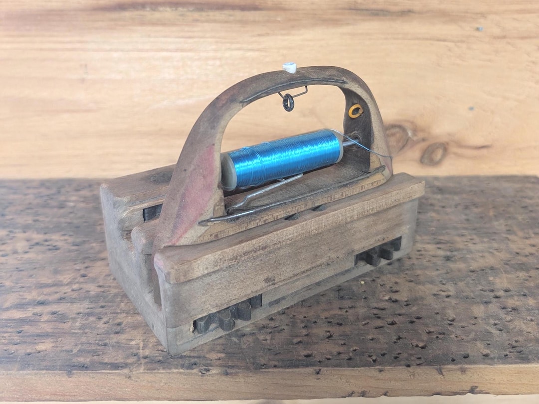 Label Shuttle With Block and Blue Threaded Spool, - Etsy
