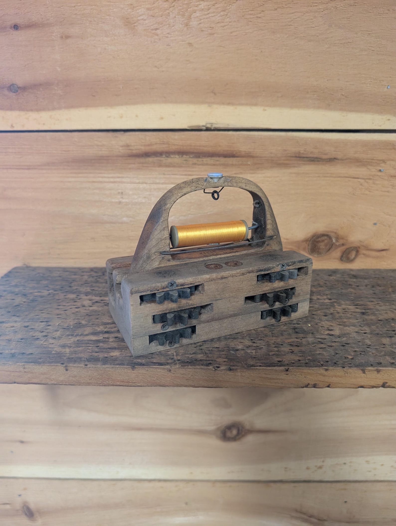 Label Shuttle With Block and Yellow Threaded Spool, - Etsy