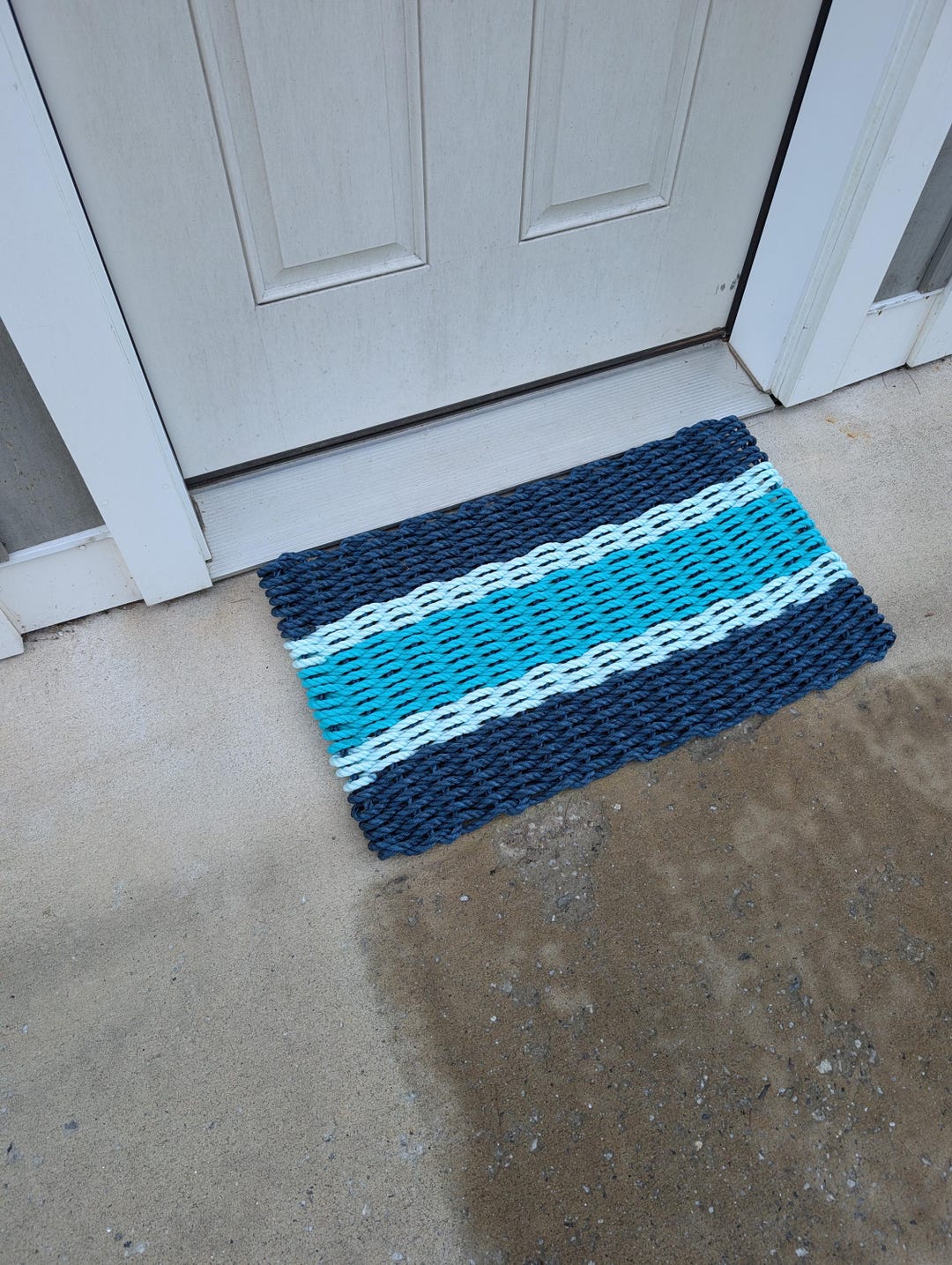 Maine-made Lobster Bouy Rope Door Mats Blue / Aqua - Etsy