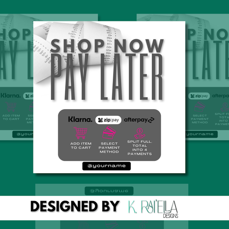 Shop Now Pay Later Flyer, Social Media Flyer, Canva Template, Buy Now ...