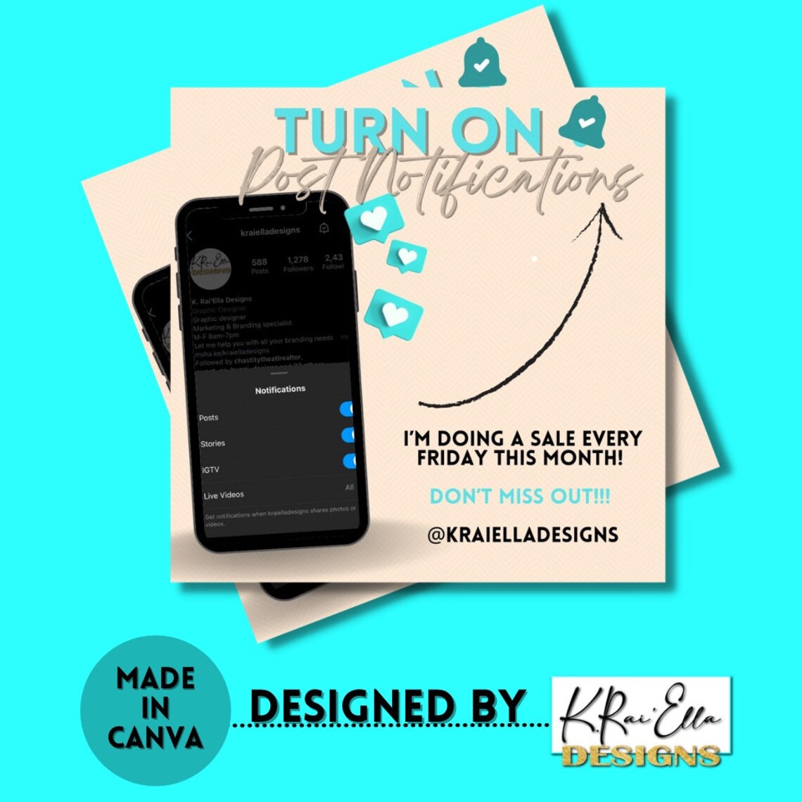 Social Media FLYER / DIY Flyer / Canva Template /instagram Flyer/ Edit ...