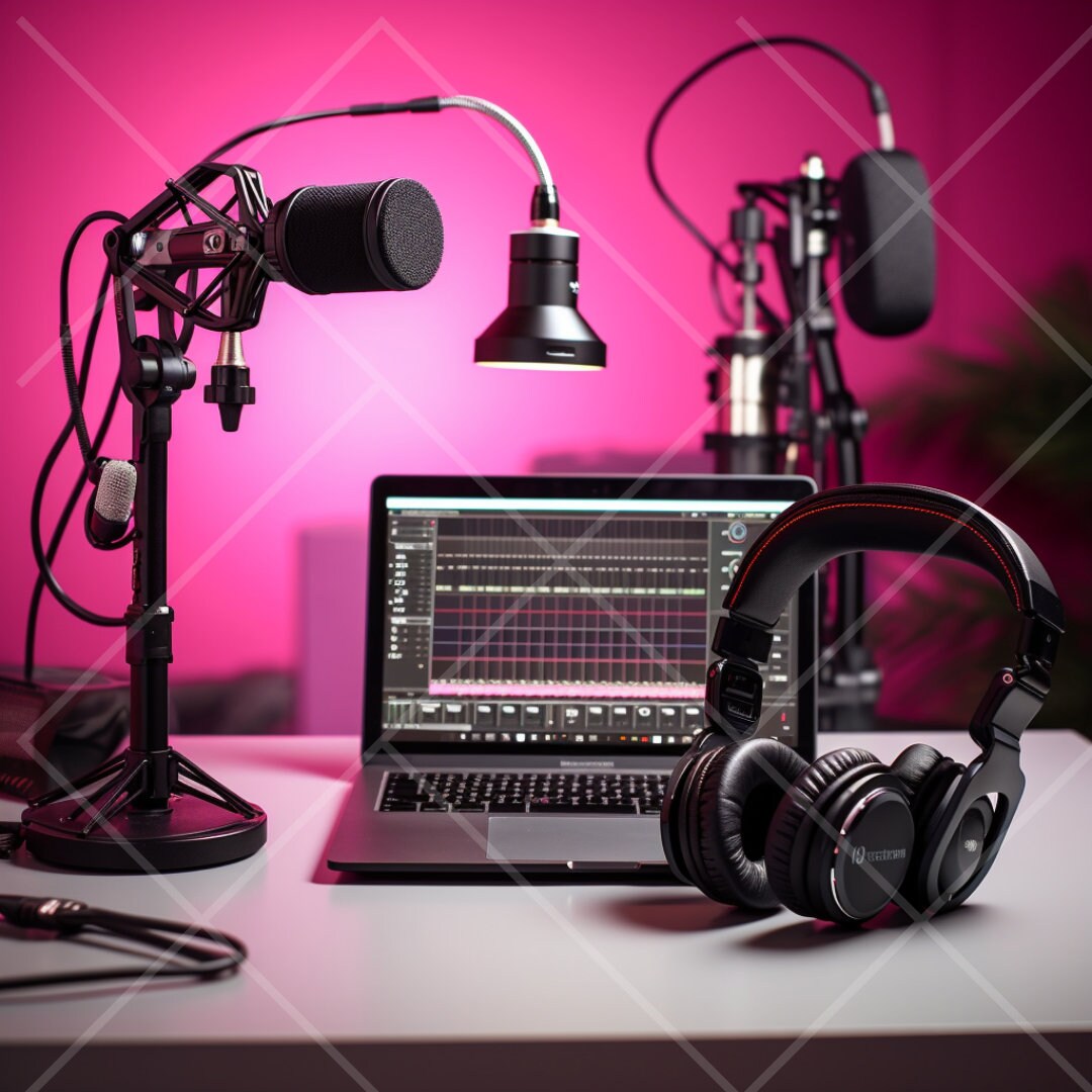 PINK Podcast Stock Photo Bundle, Podcast Studio, Podcast Promo, Stock ...