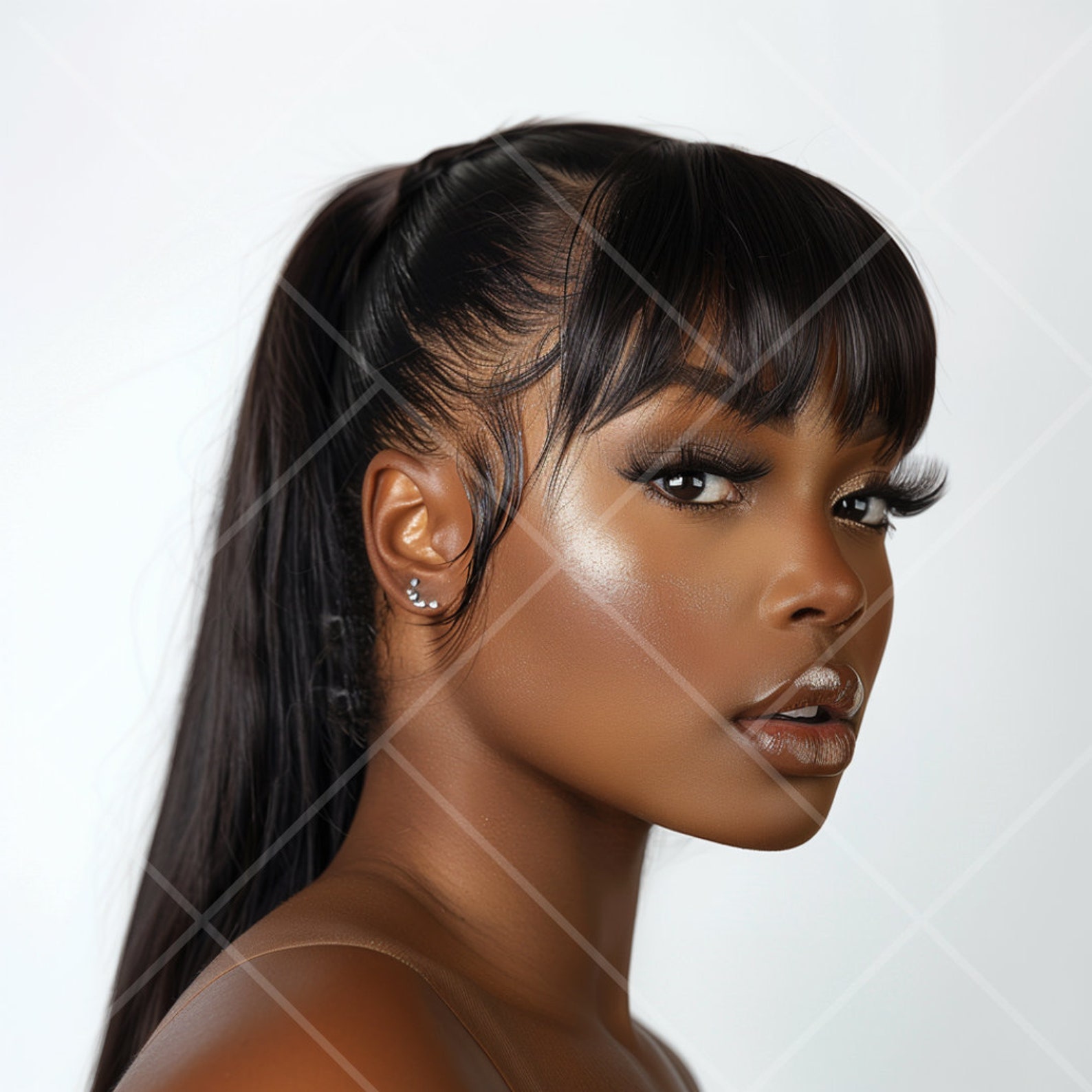 Ponytail Hair Stock Photo Bundle, Beauty Stock Images, Black Girl ...