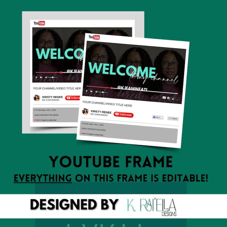 Youtube Video Frame, Frame Template, Youtube Channel, DIY Flyer ...