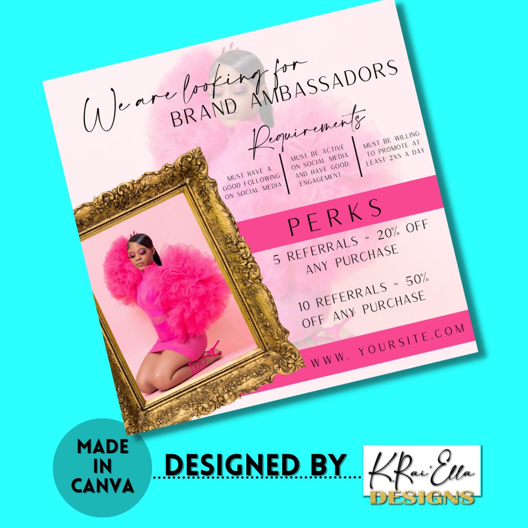 BRAND AMBASSADOR Flyer/canva Template/diy Template/flyer Package/social ...