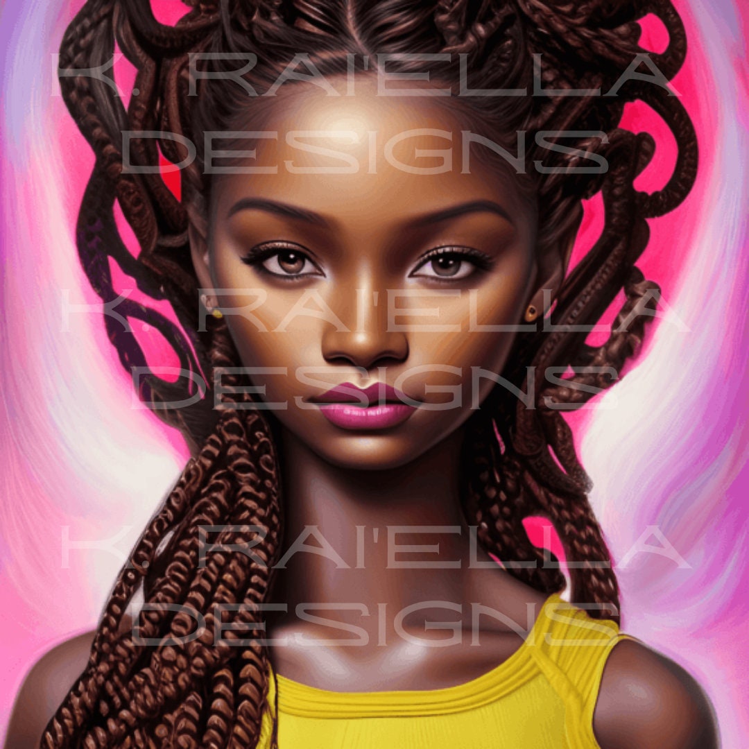 Pink Melanin Black Woman Black Woman PNG African American - Etsy