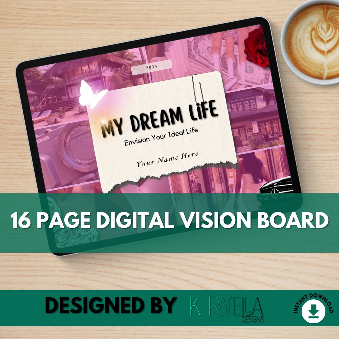 Vision Board Ebook Workbook Template, Manifesting Mindset, Goodnotes ...