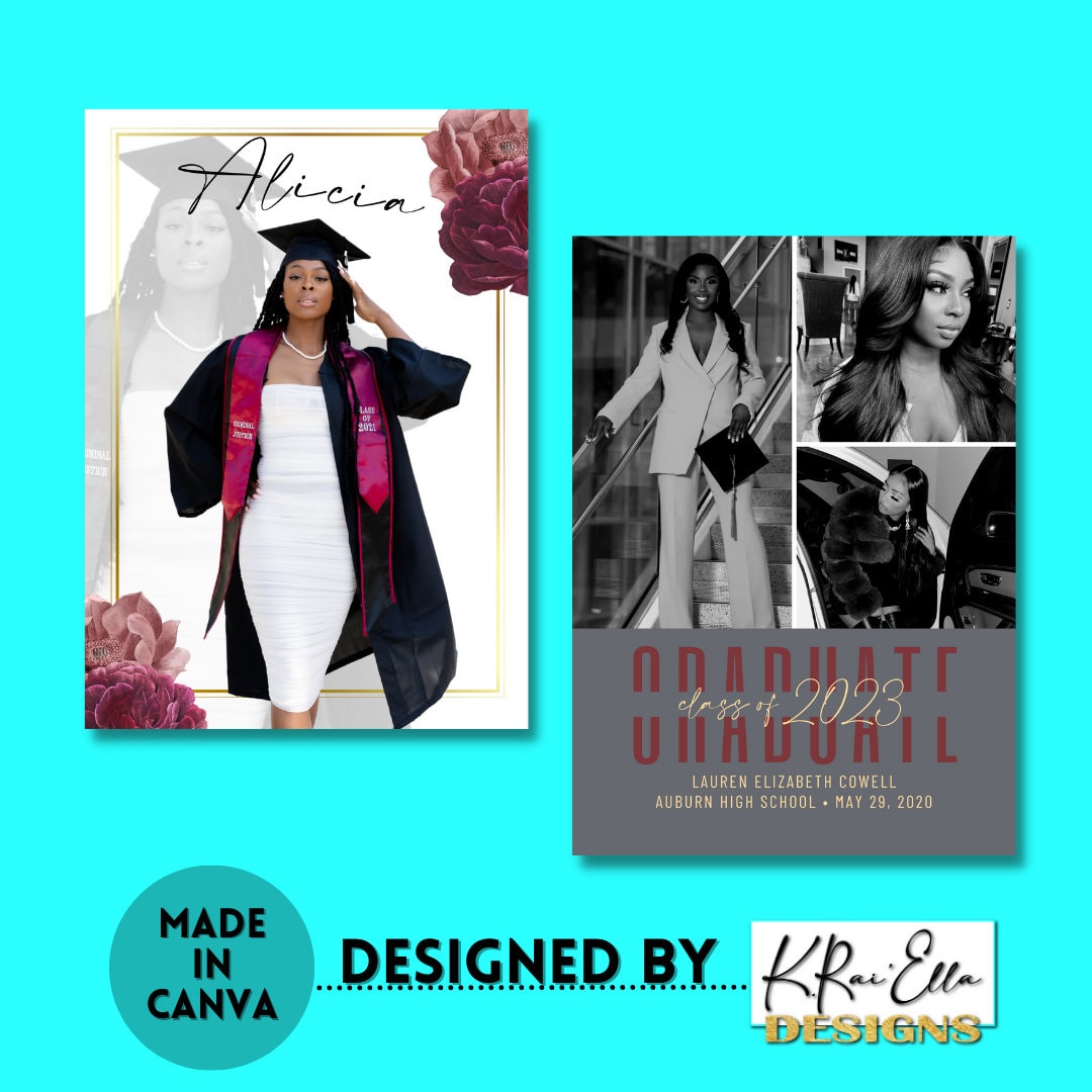 Graduation Invitation Card | CANVA Template | Instant Download ...