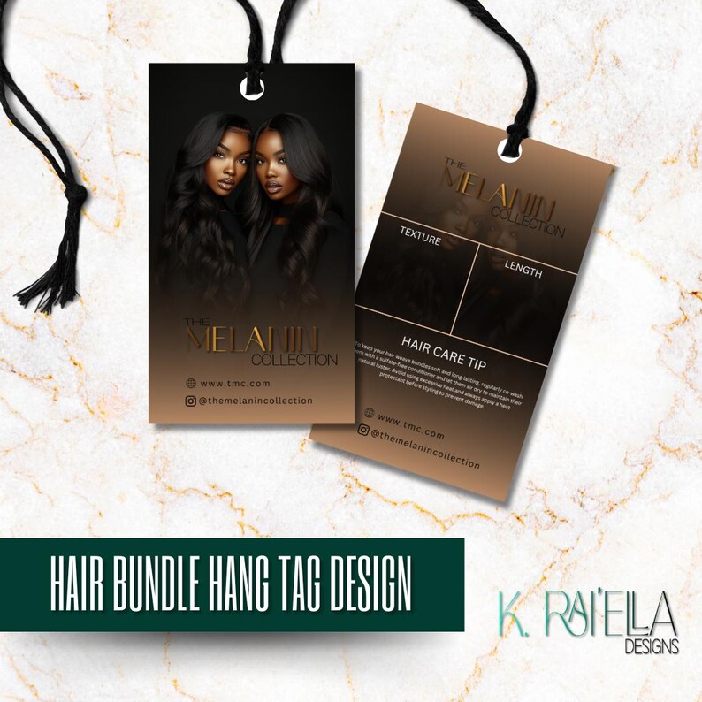 Hair Bundle Design Package, Hair Extensions Design, Hair Bundle Tag ...