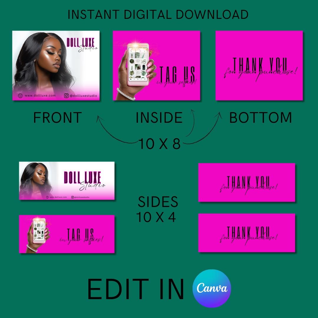 Hair Mailer Box Design/bundles Packaging/hair Box/diy Custom Box Design ...