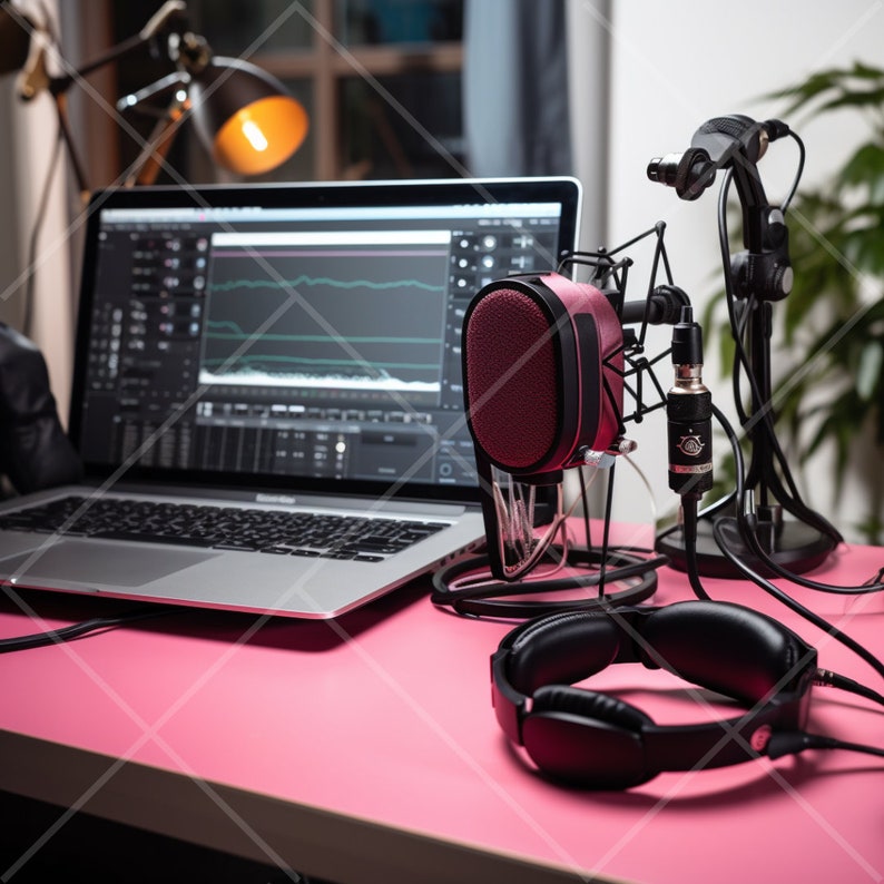 PINK Podcast Stock Photo Bundle, Podcast Studio, Podcast Promo, Stock ...