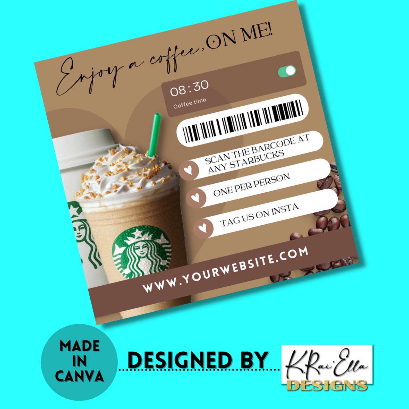 Enjoy a Coffee on Me Flyer/canva Template/diy Flyer/flyer Package ...