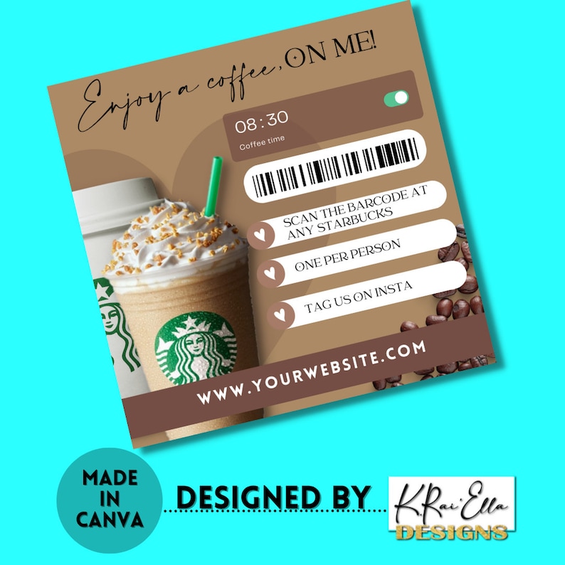 Enjoy a Coffee on Me Flyer/canva Template/diy Flyer/flyer - Etsy