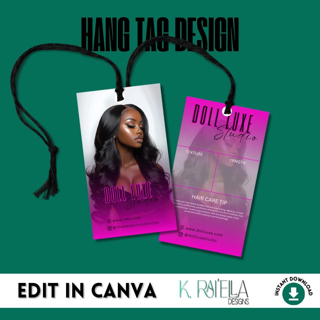 Hair Tag Design/bundles Packaging/hair Box/diy Custom Design/diy ...