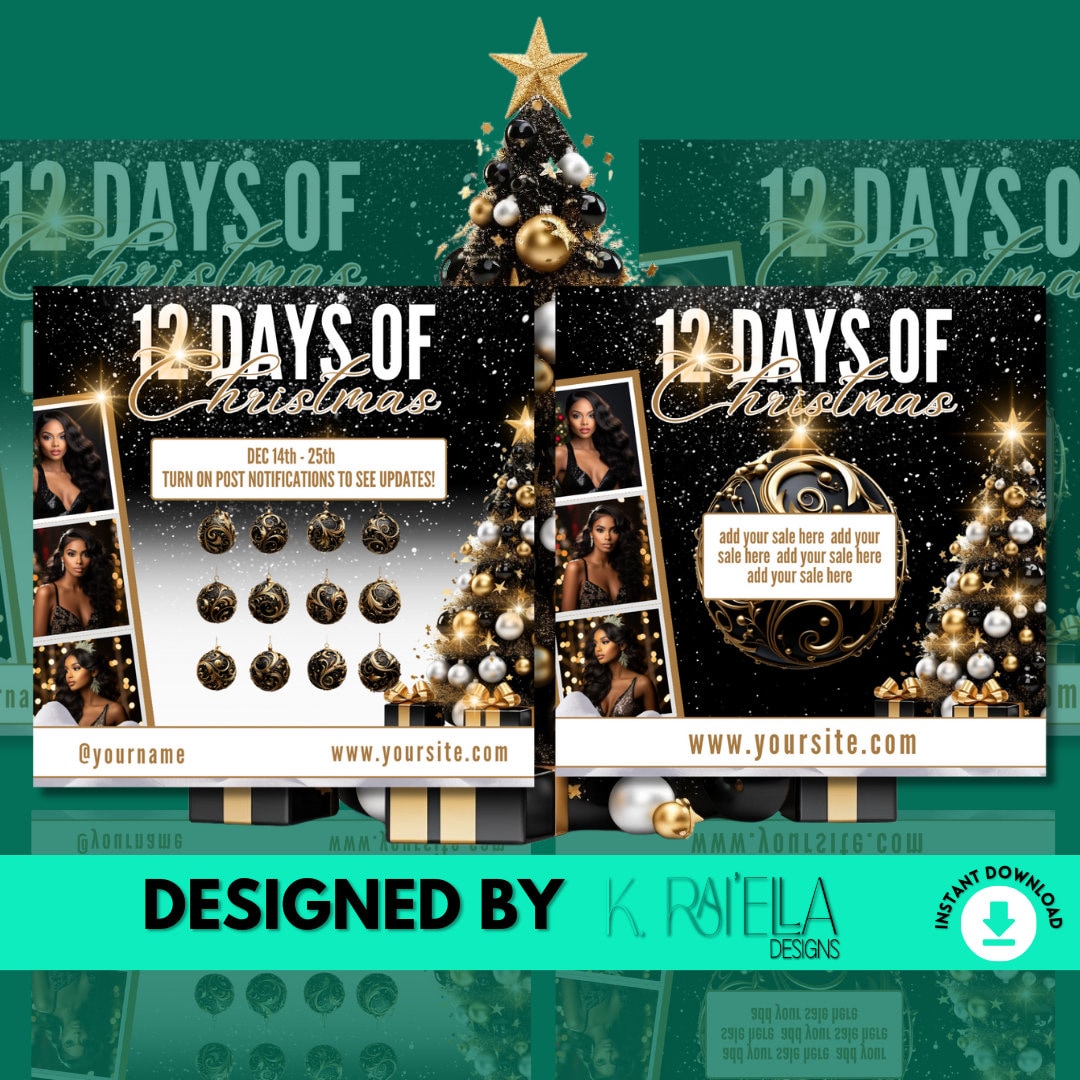 12 Days of Christmas FLYER Package, Canva Flyer Template, Canva Flyer ...