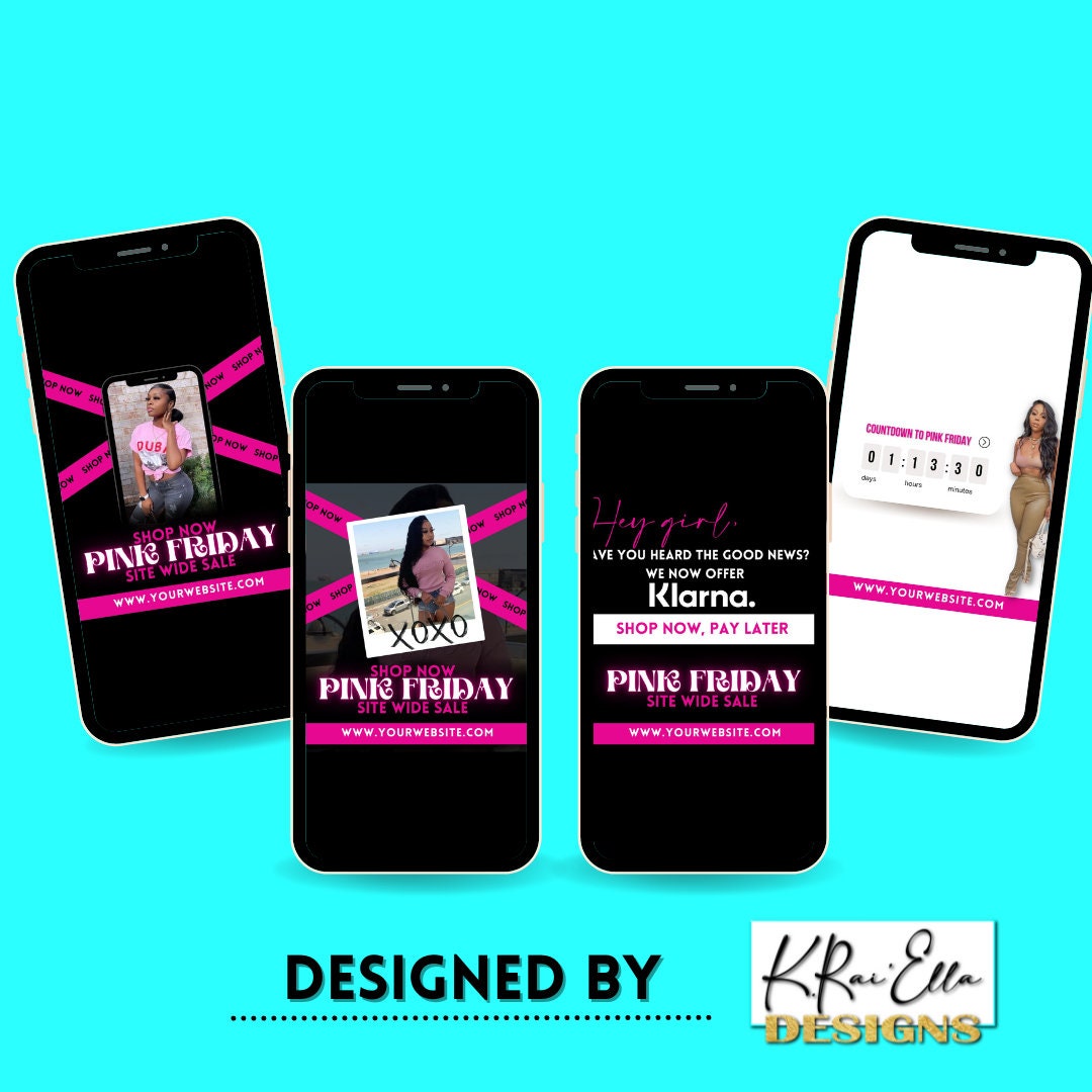 Pink Friday STORY DESIGN Package/canva Template/diy Template /black ...