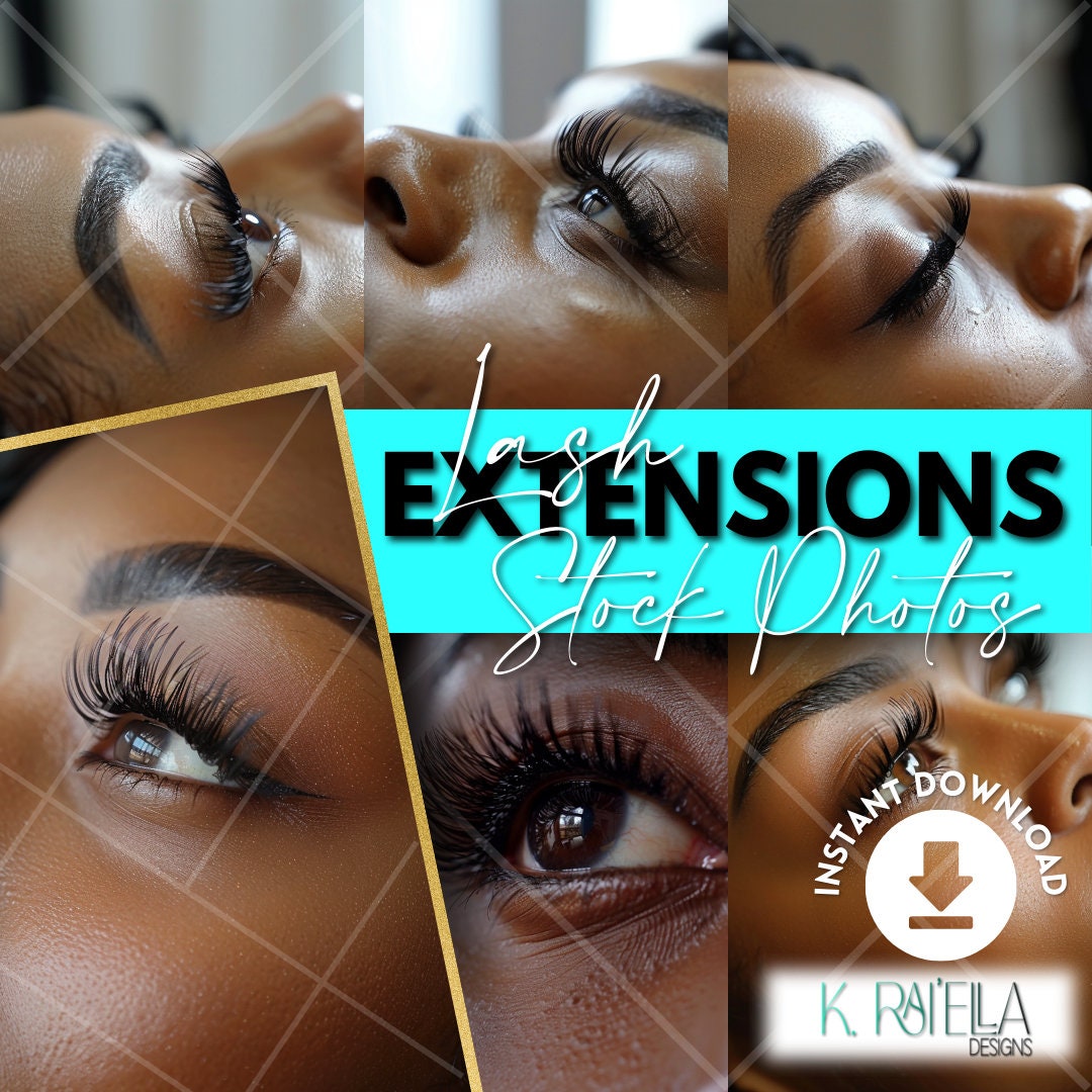 Lash Model Stock Photo Bundle, Eyelash Extensions Stock Images, Black ...