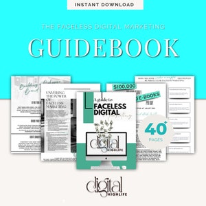Faceless Digital Marketing Guide, PLR Ebook, White Label Planner, Done ...