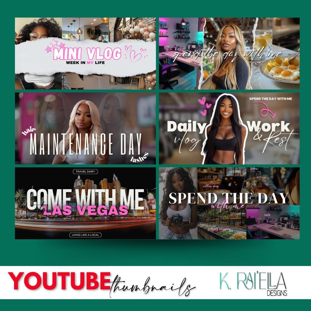 6 Youtube Thumbnail Templates | Youtube Thumbnail | DIY Canva I Trendy ...