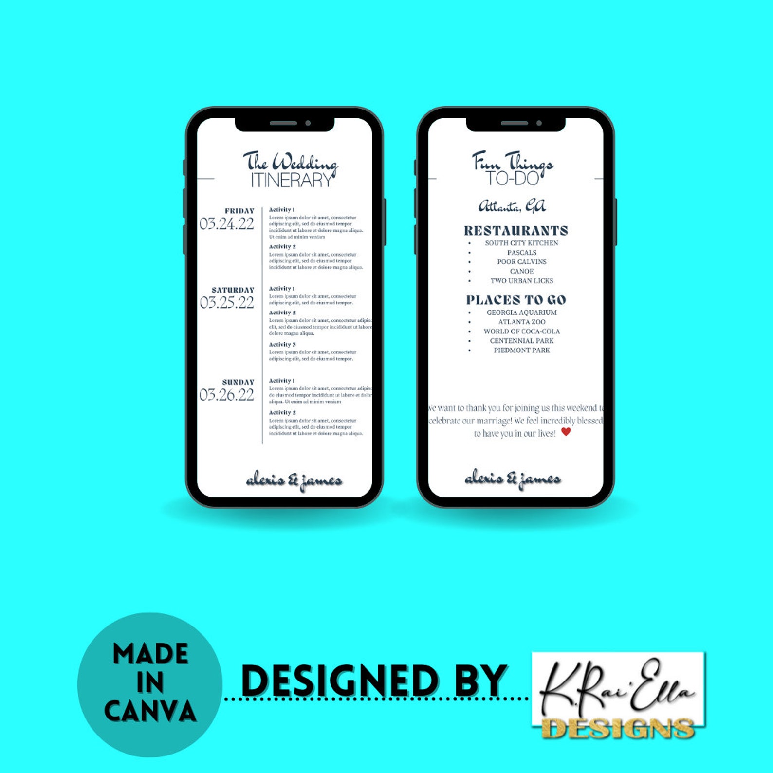 Printable Wedding Itinerary, Mobile Wedding Itinerary Template, Bridal ...