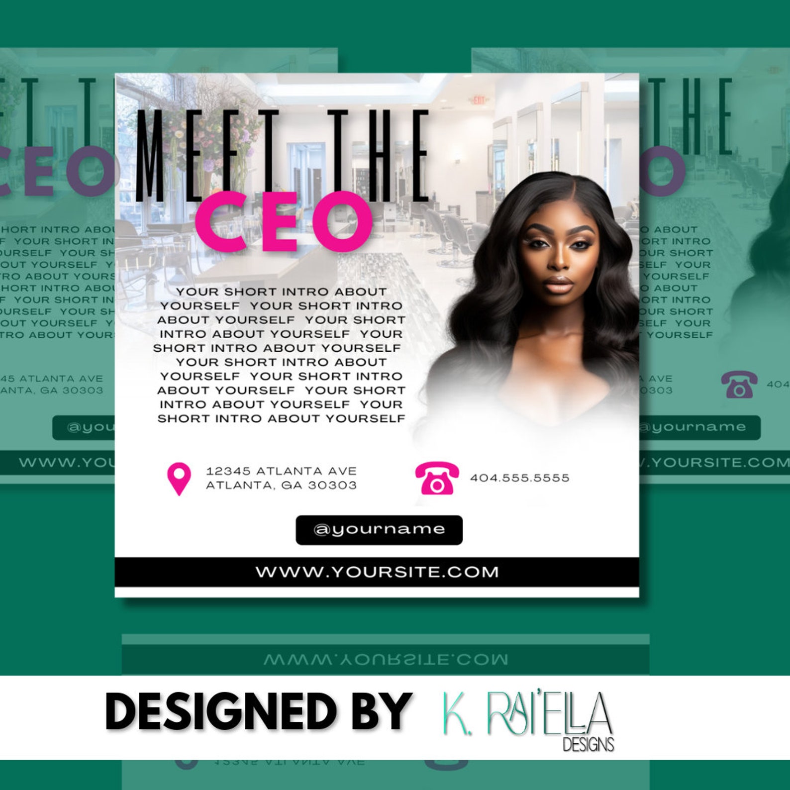 Meet the CEO Flyer, Social Media Flyer, Salon Suite Flyer, DIY ...