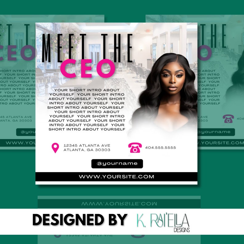 Meet the CEO Flyer, Social Media Flyer, Salon Suite Flyer, DIY ...