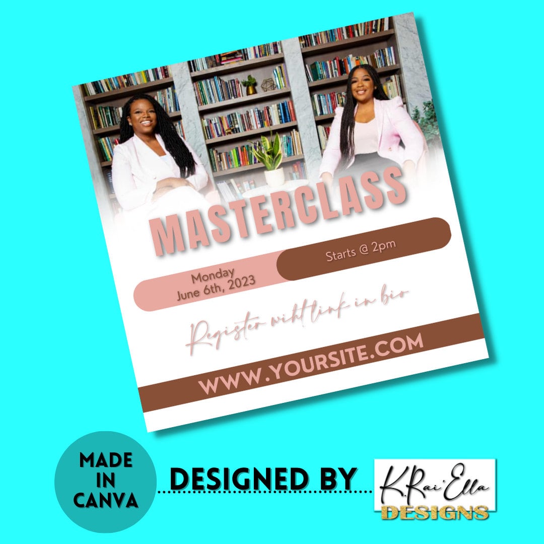 Masterclass DIY Flyer and Certificate Bundle, Canva Template, Editable ...