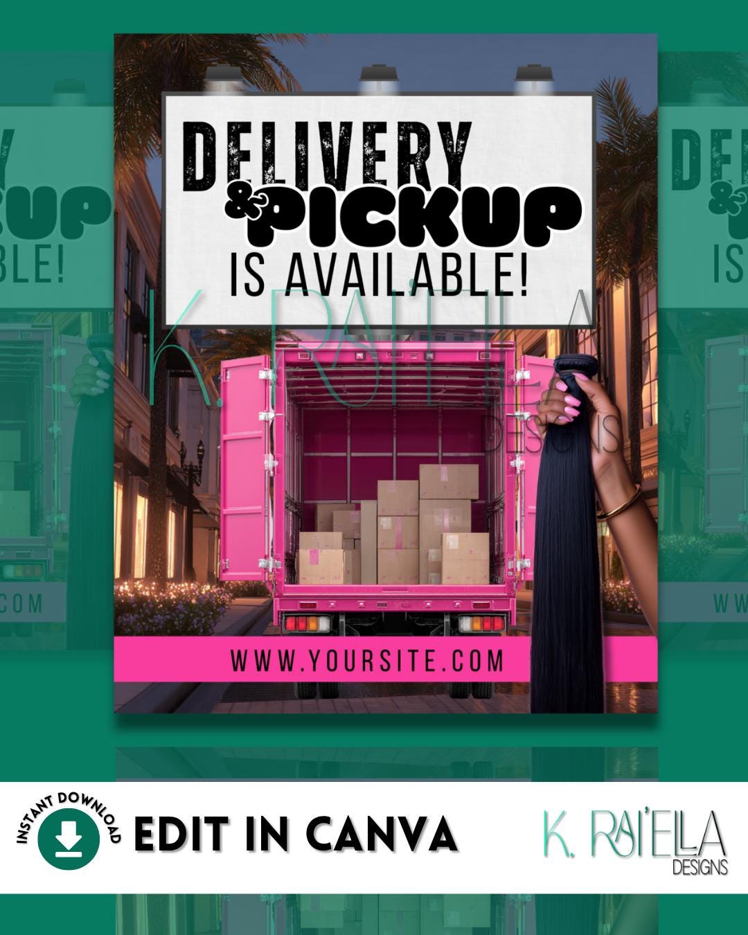 DIY Shipped Flyer, Delivery Service Flyer, Pickup Service Flyer ...