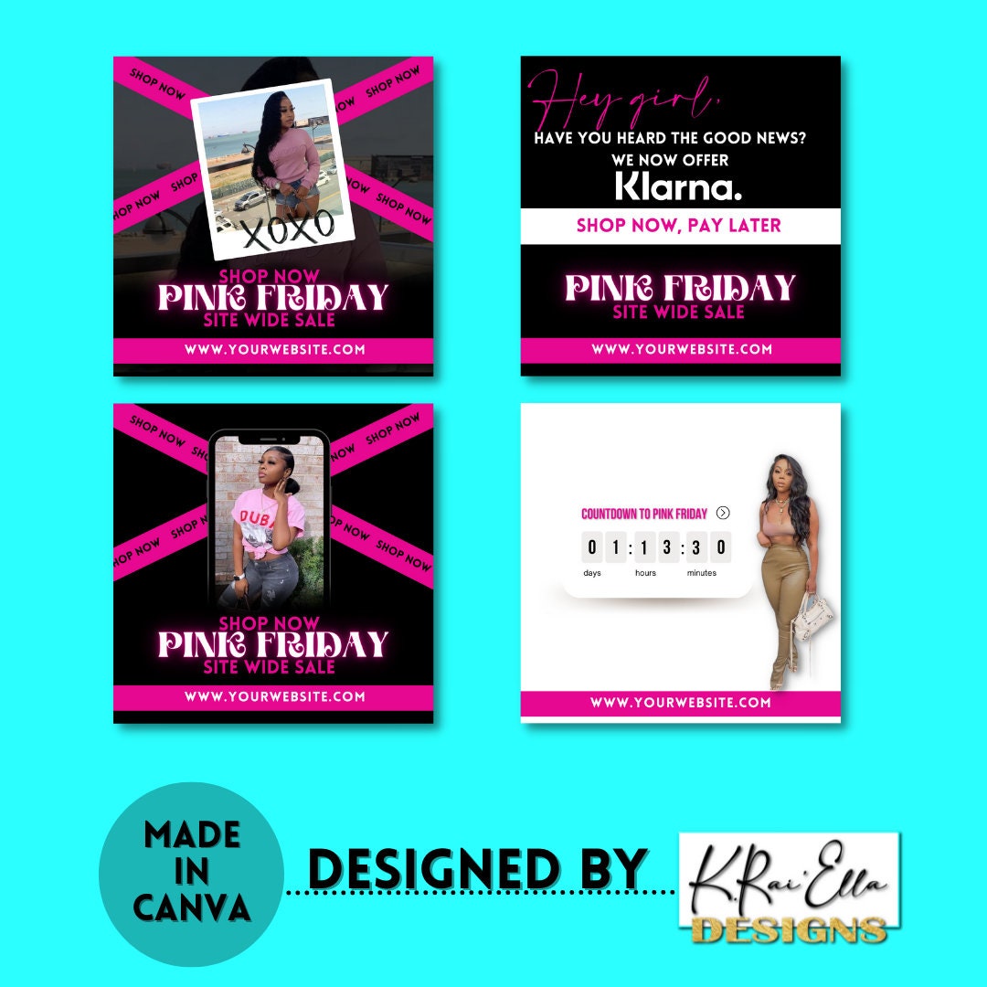 Pink Friday FLYER DESIGN Package/canva Template/diy Template /black ...