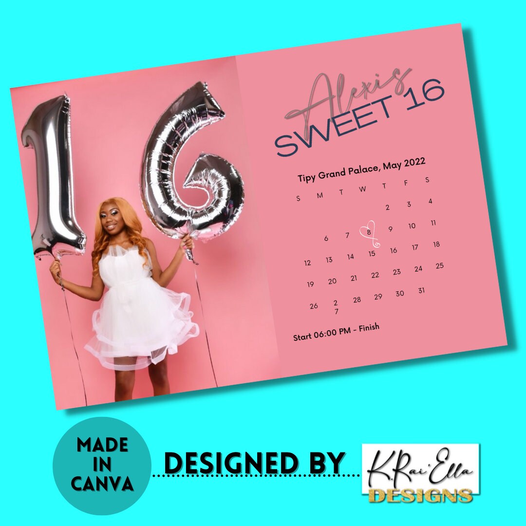 Sweet 16 Invitation With Picture, Birthday Invitation, Picture ...