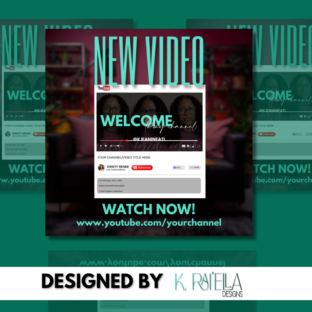 Youtube Video Flyer Template, Youtube Channel, DIY Flyer Template, Edit ...