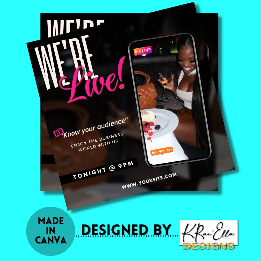 Live Flyer Template, Promo Flyer, Livestream Promo Flyer, Canva Flyer ...
