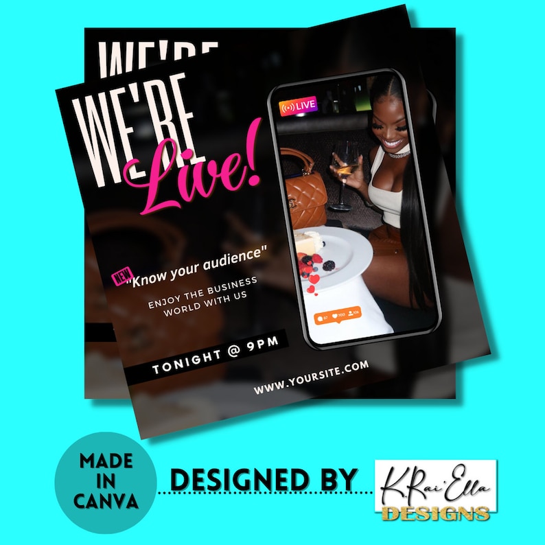 Live Flyer Template, Promo Flyer, Livestream Promo Flyer, Canva Flyer ...