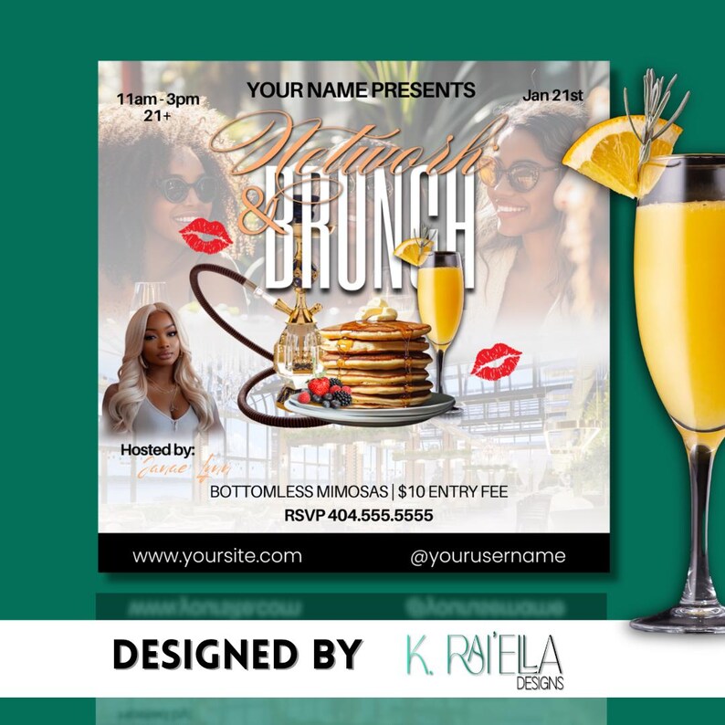 Brunch Flyer, Invitation Flyer, Networking Event, Social Media Flyer ...