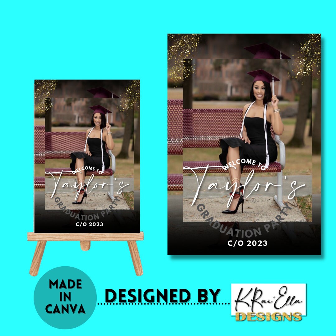 Graduation Welcome Sign, Photo Graduation Poster, Graduate Decorations ...
