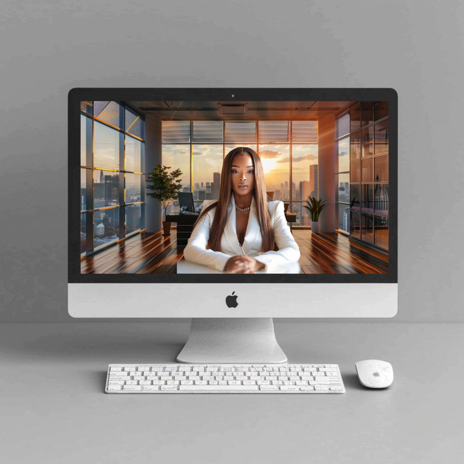 Sunset Virtual Background Bookshelf for Zoom Meetings, Home Office ...