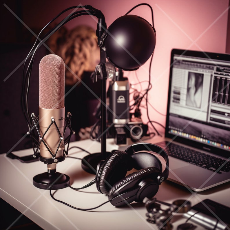 PINK Podcast Stock Photo Bundle, Podcast Studio, Podcast Promo, Stock ...