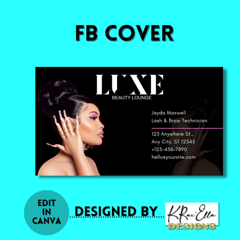 Beauty Facebook Cover, Marketing, Canva Template, Digital Download ...