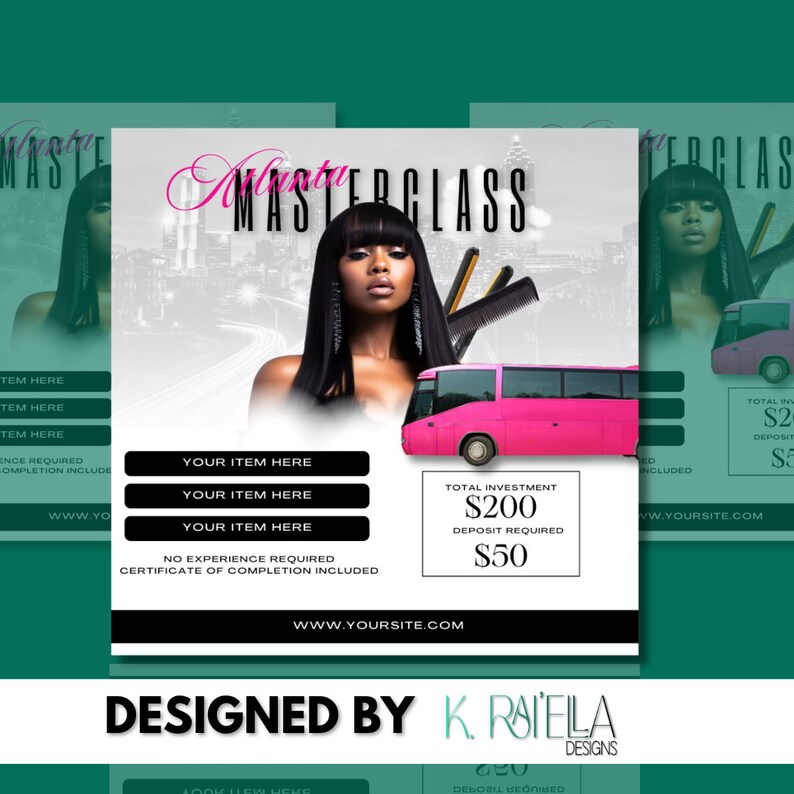 Course Masterclass Flyer, Social Media Flyer, Salon Suite Flyer, DIY ...